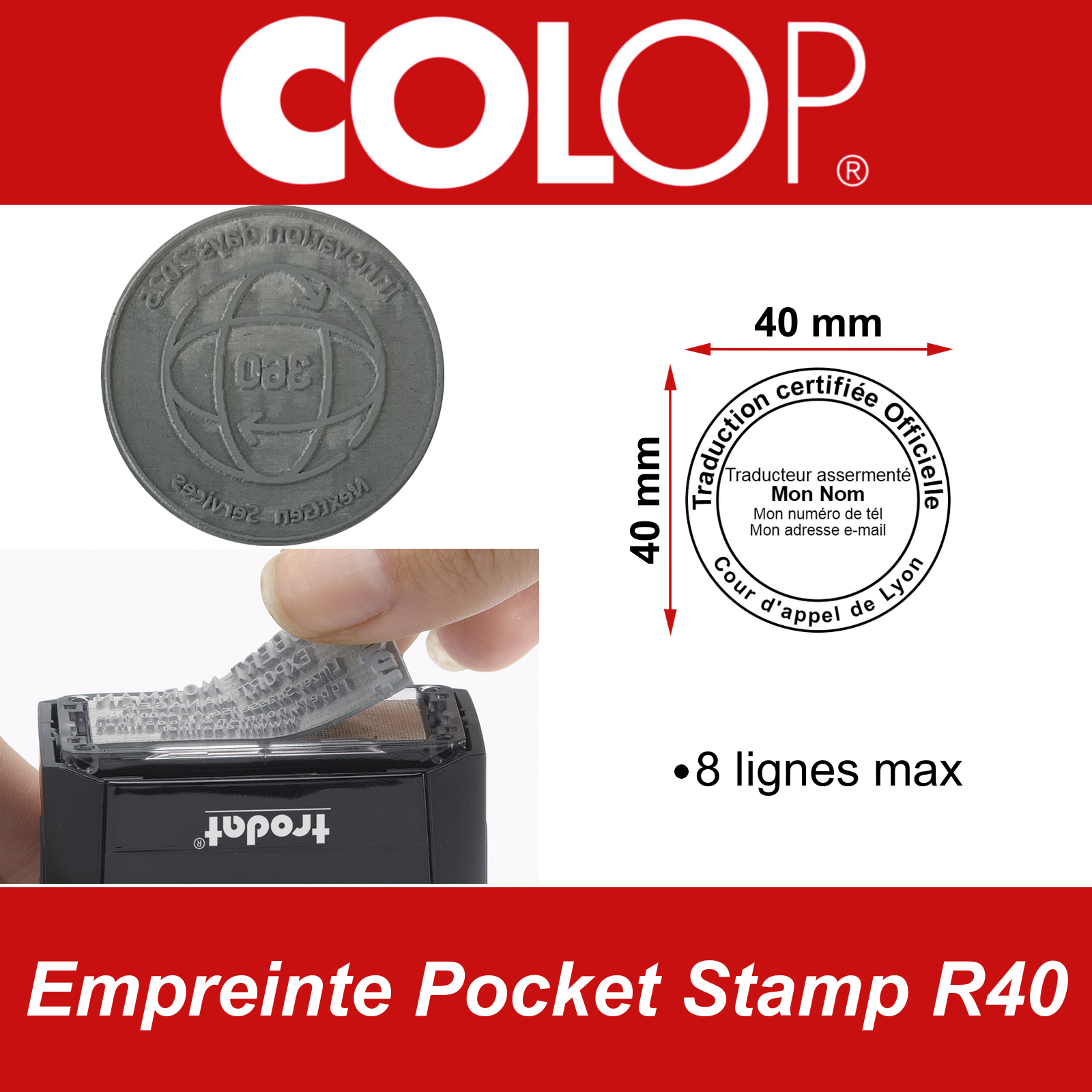 Empreinte Colop Pocket Stamp R40 | Tampon Personnalisé